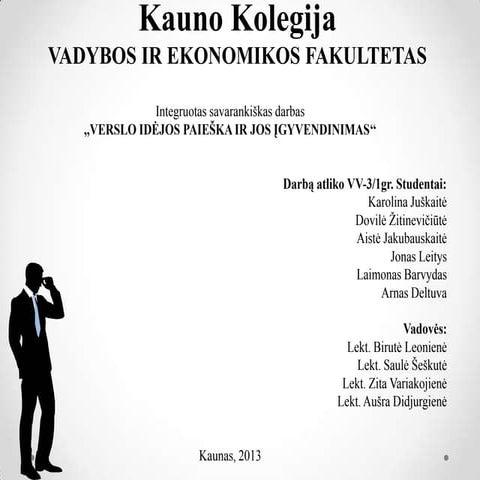 Verslo idejos pristatymas | PPTX