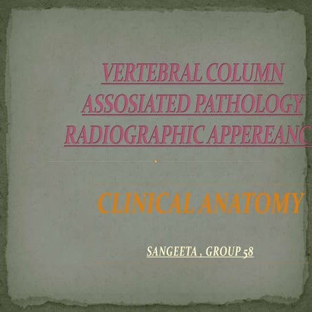 Vertebral column pathology , PPT, | PPTX