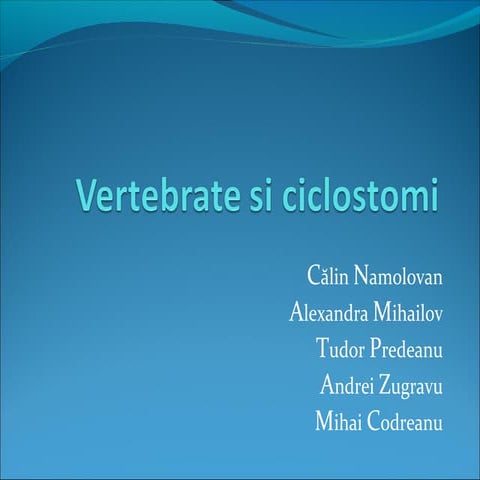 Vertebrate si ciclostomi | PPT