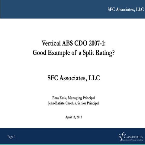 Vertical abs cdo 2007 1 - a good example of a split rating | PPT