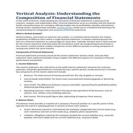 Vertical Analysis: Understanding the Composition of Financial Statements | DOCX