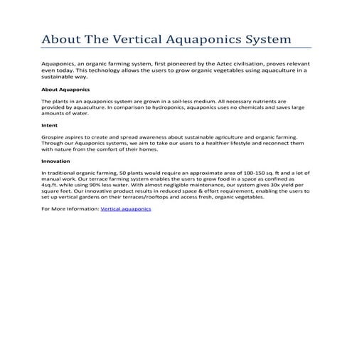 Vertical aquaponics | PDF