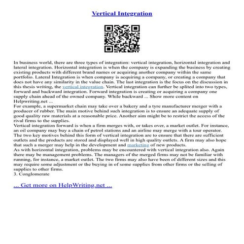 Vertical Integration | PDF