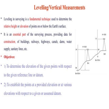 Levelling - Rise and fall - Height of instrument method | PPTX