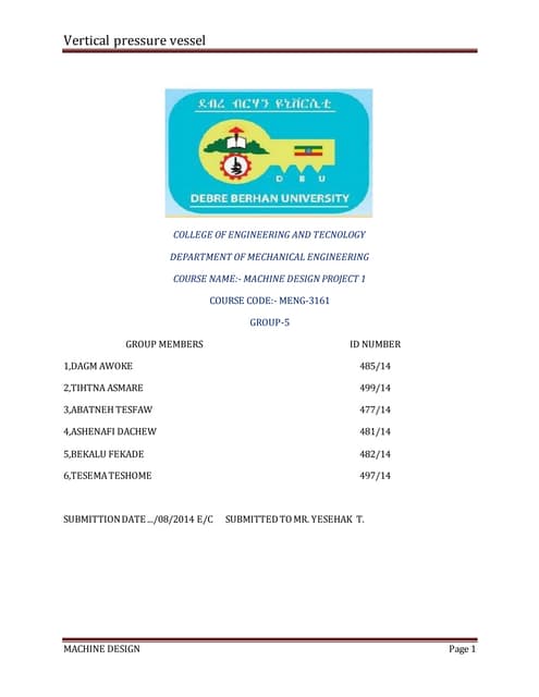 Design of pressure vessel | PDF