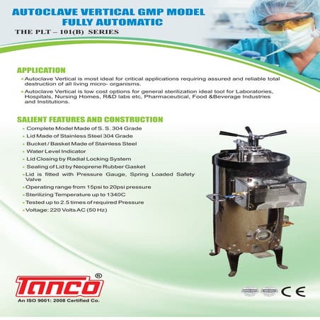 Vertical sterilizer GMP Model Tanco Autoclave | PDF