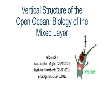 Vertical Structure of the Open Ocean: Biology of the Mixed Layer | PPTX