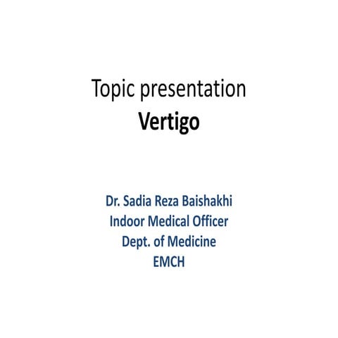 An approach to vertigo with flowchart algorithm | PPTX
