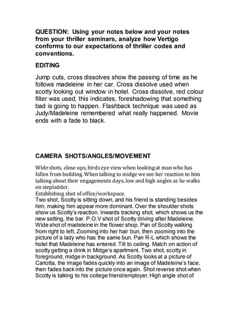 Vertigo - Film Opening Analysis | PPTX