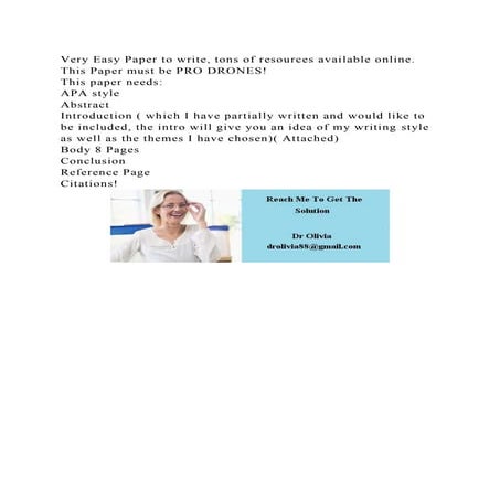 Very Easy Paper to write, tons of resources available online. This P ...