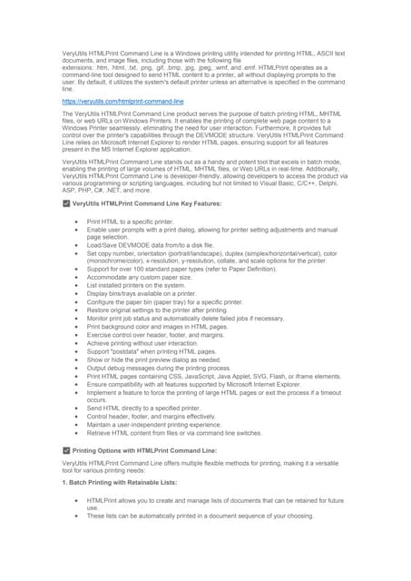 Veryutils Htmlprint Command Line Is A Windows Printing Utility Intended