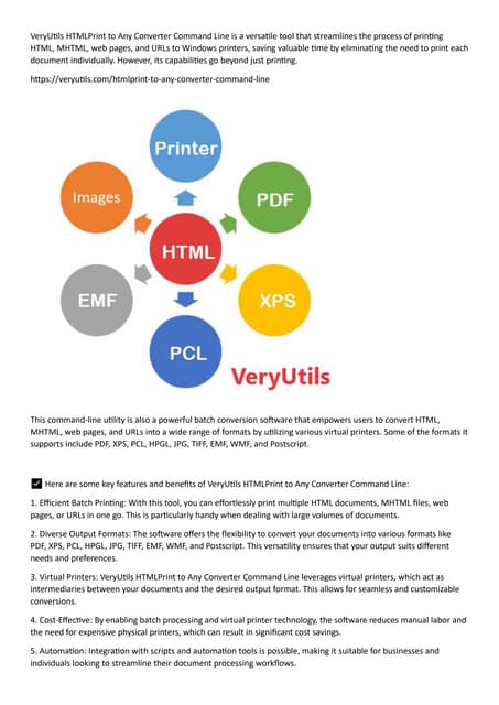 Veryutils Htmlprint To Any Converter Command Line Is A Versatile Tool That Streamlines The 3880
