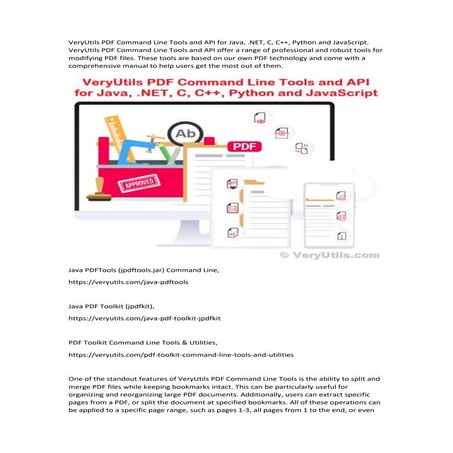 Veryutils Pdf Command Line Tools And Api For Java Docx