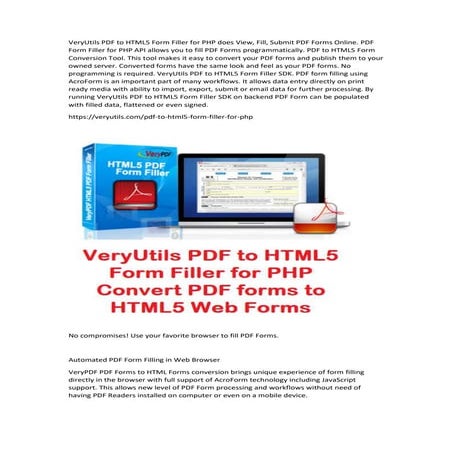 Veryutils Pdf To Html5 Form Filler For Php Does View Docx