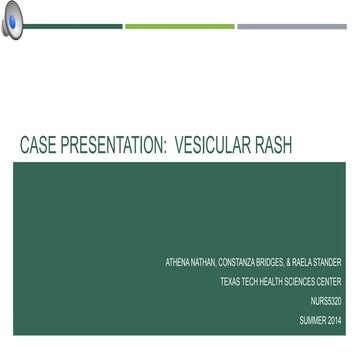 Case Presentation: Vesicular Rash | PPTX