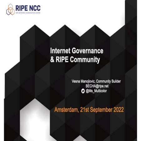 Introduction to Internet Governance & RIPE NCC | PDF