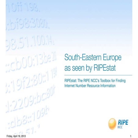 SEE as seen by RIPEstat in BGP | PPT