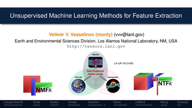 Unsupervised Machine Learning Methods For Feature Extraction Ppt