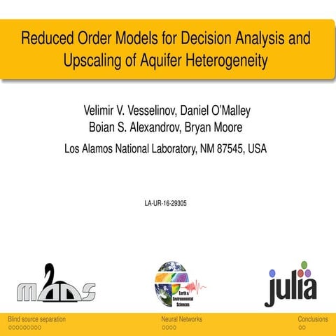 Reduced Order Models for Decision Analysis and Upscaling of Aquifer Heterogeneity | PDF
