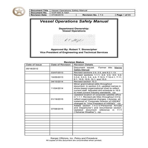 Vessel operations safety manual | PDF