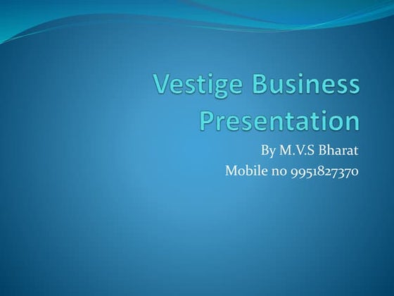 Vestige company profile | PPT