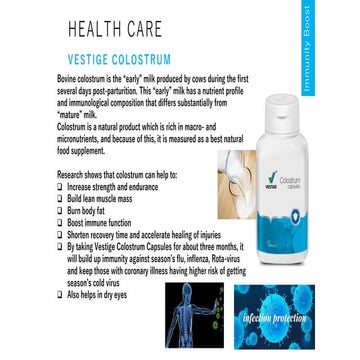 Vestige Colostrum product intro ductions | PDF