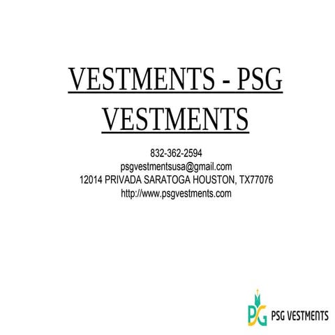 Vestments - PSG Vestments | PPT
