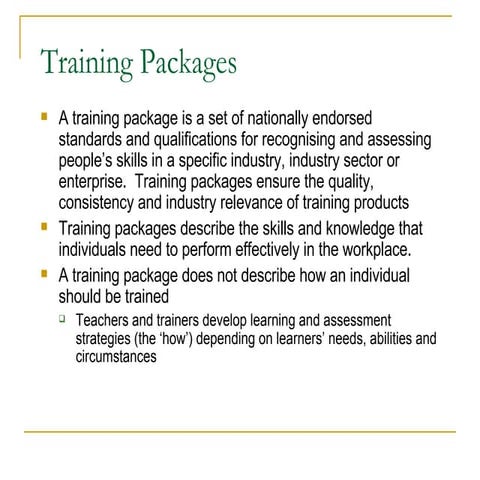Training packages | PPTX
