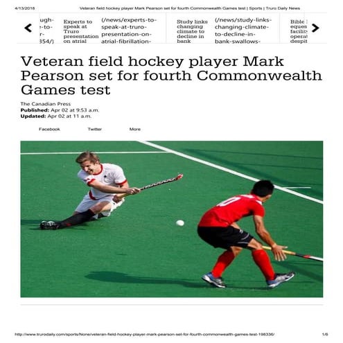 Veteran field hockey player mark pearson set for fourth commonwealth ...