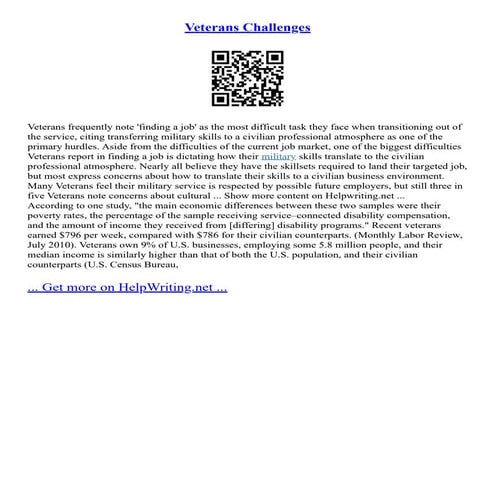 Veterans Challenges | PDF | Women\'s Health | Healthy Living