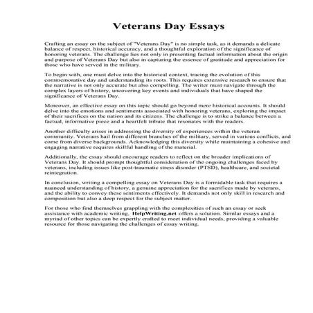 Veterans Day Essays.pdf | Education
