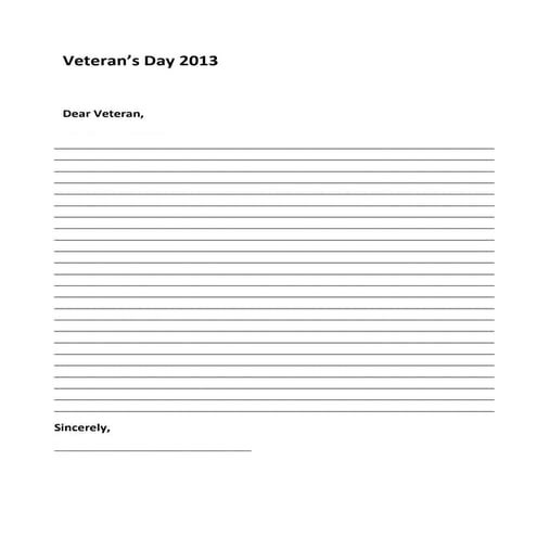 Veteran's day sample letter 2013 | DOCX