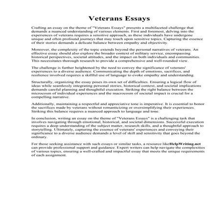 Veterans Essays | PDF