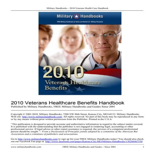 Veterans health handbook 2010 | PDF | Health Insurance | Insurance