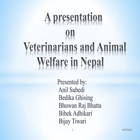 Veterinarians and Animal Welfare in Nepal | PPTX