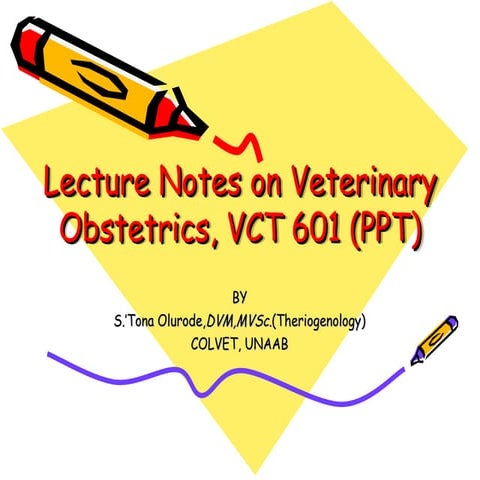 Veterinary obstetrics and gynaecology of animals | PPT
