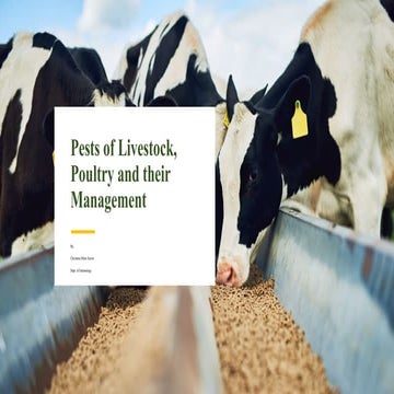 Veterinary Pests: Major pests of Livestock and poultry | PPTX