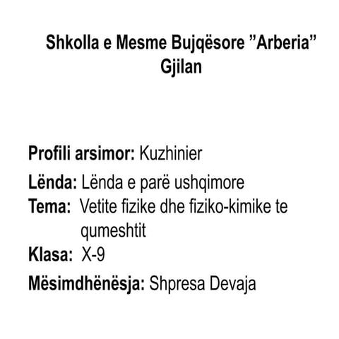 Vetite e qumeshtit | PPT