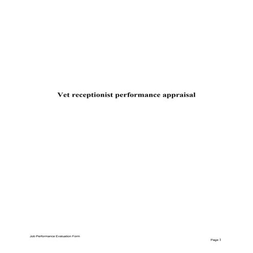 Sample receptionist performance appraisal | DOC