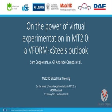 On the power of virtual experimentation in MT2.0: a VFORM-xSteels outlook | PPTX