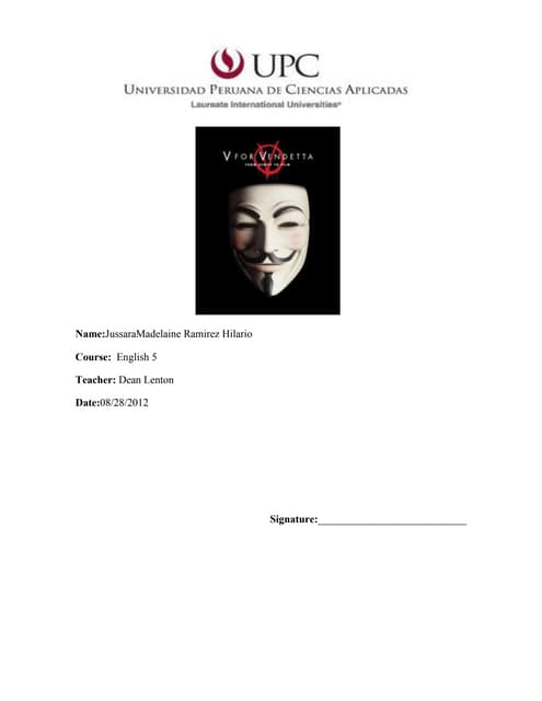 Film analysis: V for vendetta | DOCX | Drama | Genres