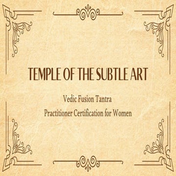 Vedic Fusion Tantra Practitioner Training PresentationSlide | PDF