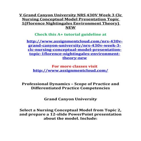 V grand canyon university nrs 430 v week 3 clc nursing conceptual model ...