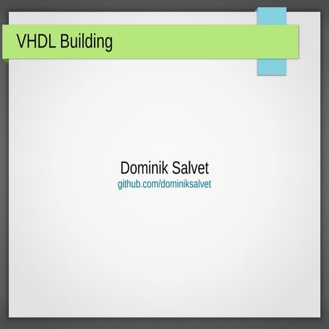 Vhdl Building Ppt