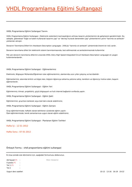 Vhdl kursu-fiyatlari | PDF