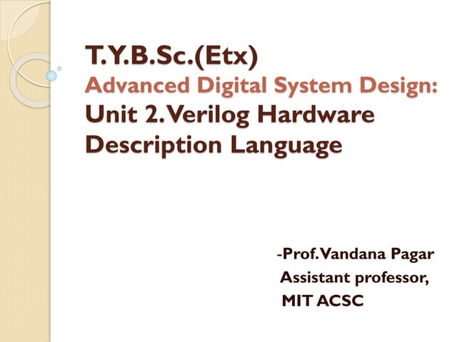 Vhdl Introduction Ppt