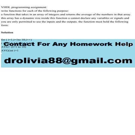 Vhdl Programming Assignmentwrite Functions For Each Of The Followpdf