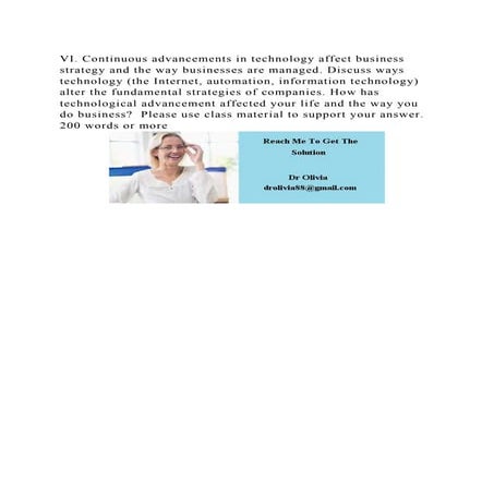 VI. Continuous advancements in technology affect business strategy a.docx