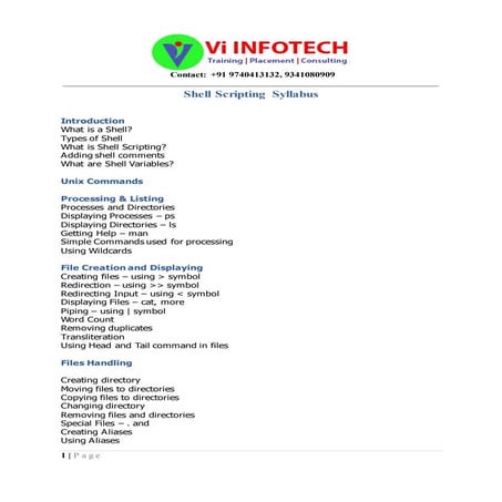 Vi Infotech Shell Scriptingsyllabus Pdf 
