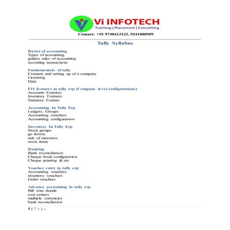 Vi INFOTECH tally-syllabus | DOCX